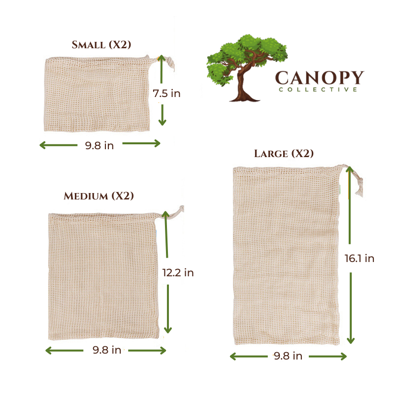 Organic Cotton Reusable Produce Bags – The Canopy Collective